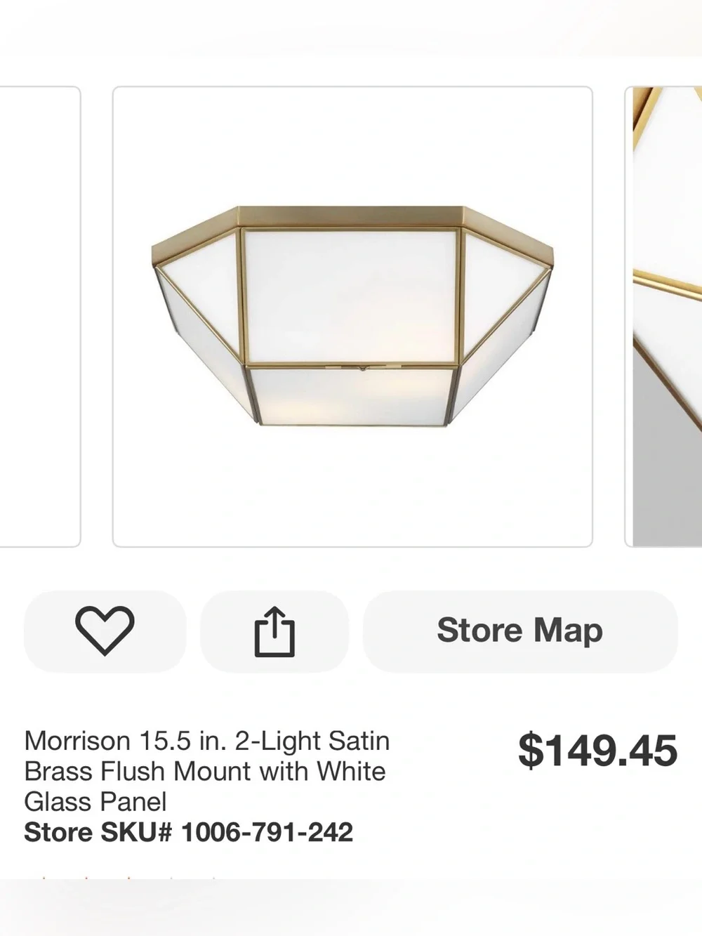 Accents | New Morrison Satin Brass Flush Mount Ceiling Light With White ...